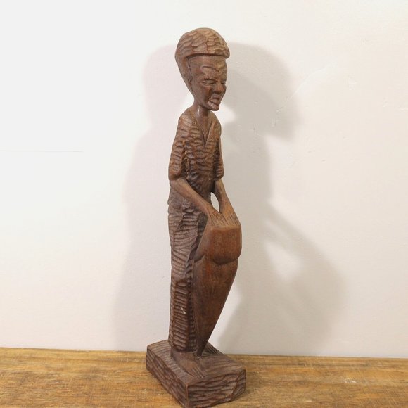 Vintage | Art | African Drummer Statue Hand Carved Wooden 3 Tall | Poshmark